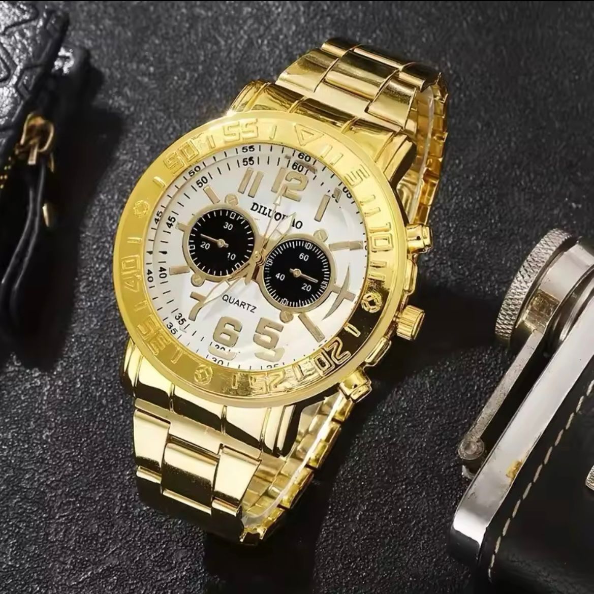 Reloj De Acero Inoxidable Para Hombre Dorado - Infinity store